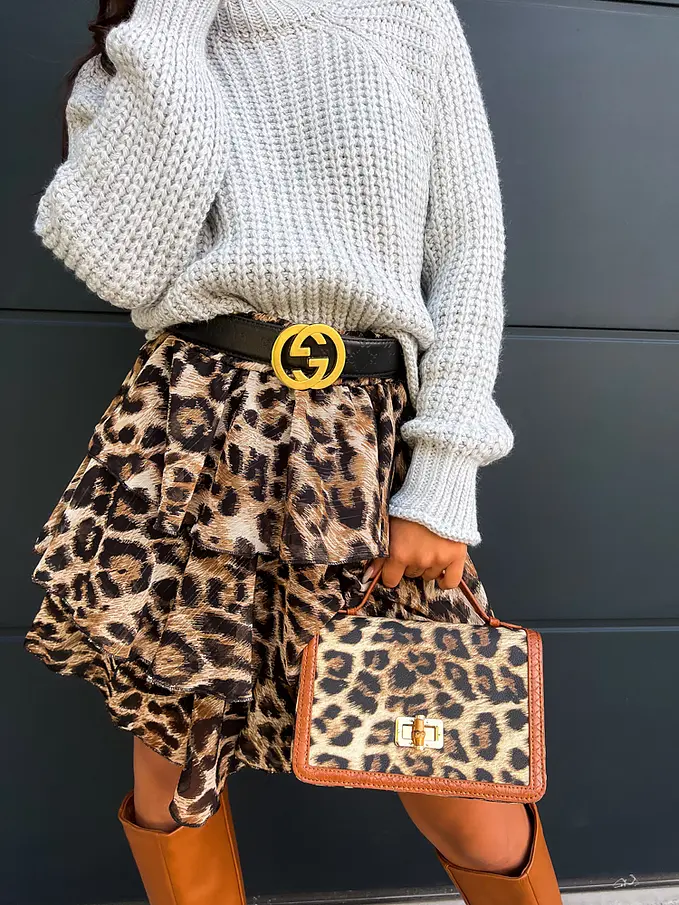 Leopardia mini sukňa CREMY | Starstyle.sk